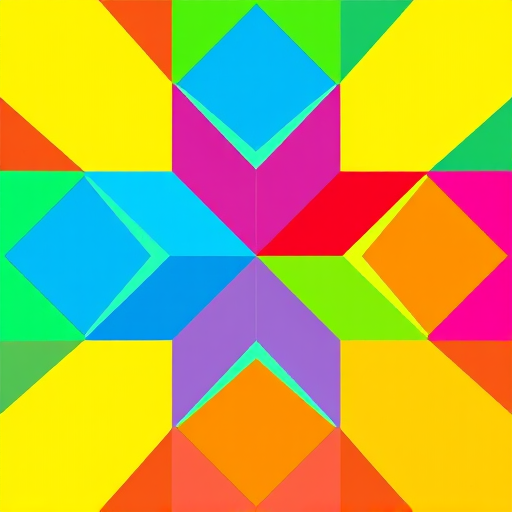 Colorful Geometric Design Featuring Bright Shapes and Vibrant Patterns ...