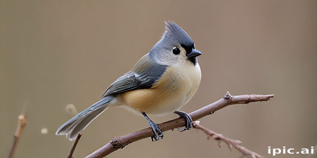 A Charming Blue and Cream Bird Perched Gracefully on a Branch.