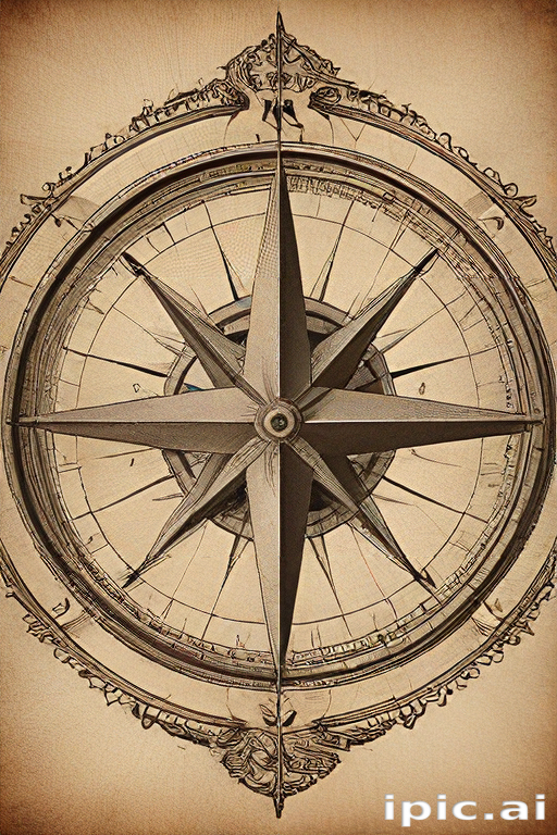Intricate Vintage Compass Design Symbolizing Exploration and Direction ...