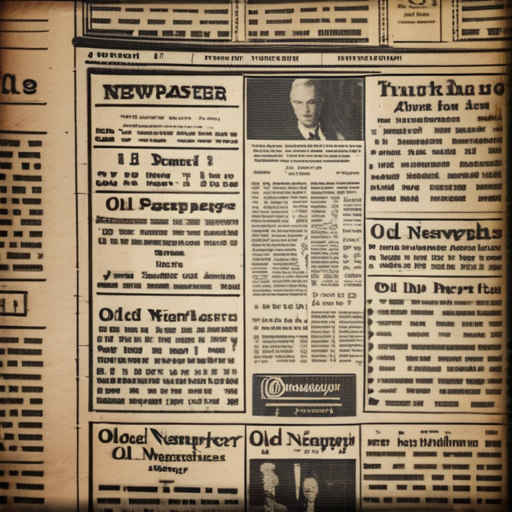 Historical Newspaper Displaying Various Advertisements and Articles ...