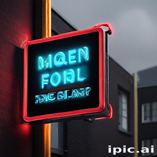 Neon Sign Illuminating a Building with Colorful and Eye-Catching Design