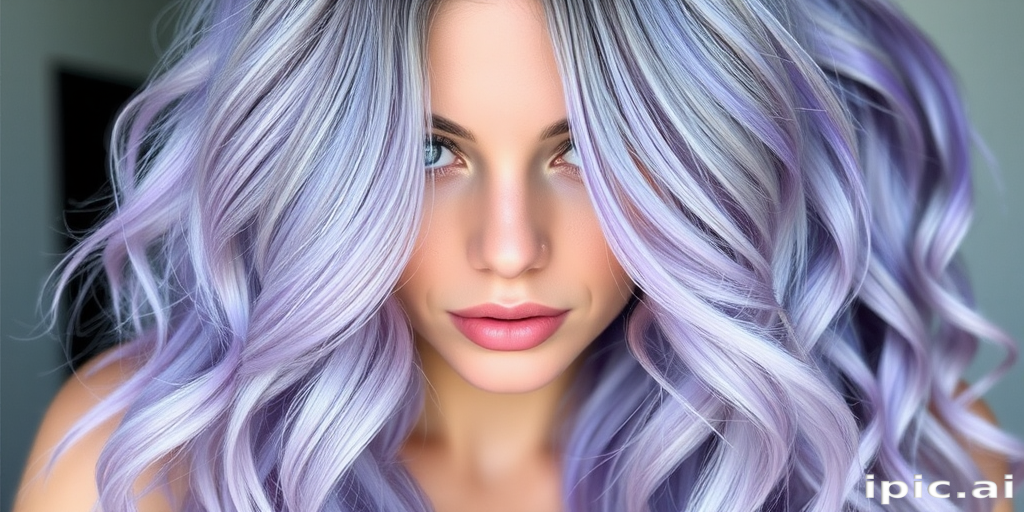 Stunning Portrait of a Young Woman with Vibrant Lavender Hair