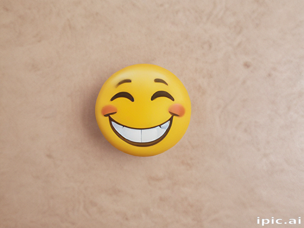 Cheerful Smiley Face Emoji Radiating Happiness Against a Soft Background