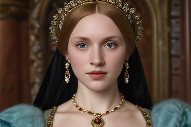 realistic photo of Henry VIII’s fifth wife Catherine Howard in real life