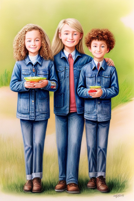 Family portrait of me, Eden and two white kids with blonde hair