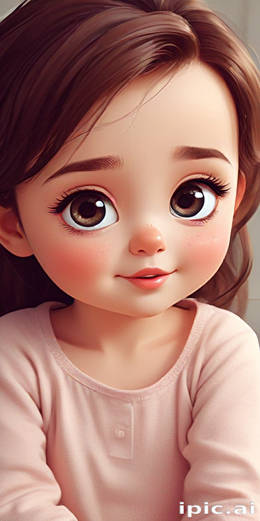 A Charming Portrait of a Young Girl with Big, Expressive Eyes