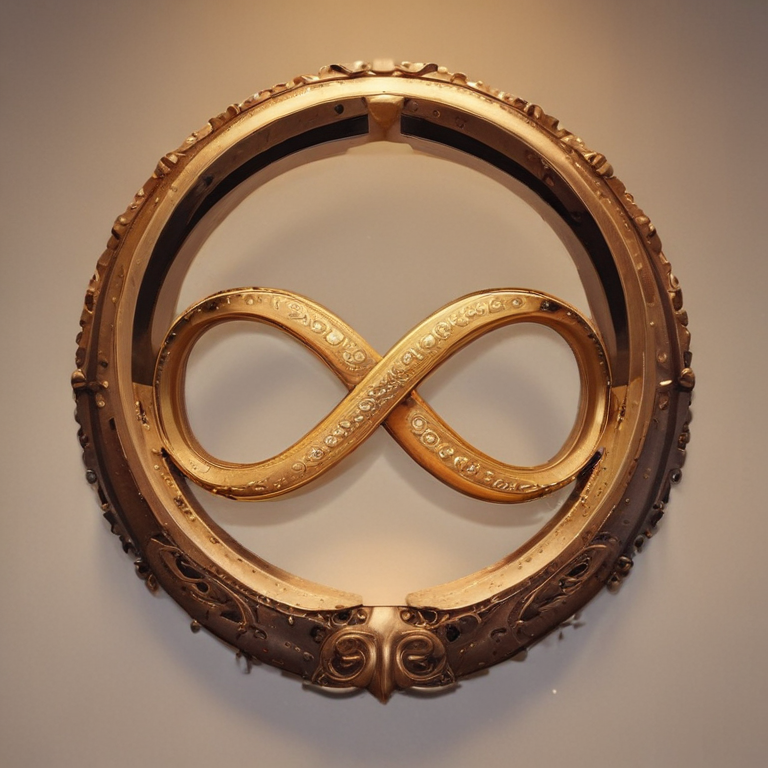 Elegant Golden Infinity Symbol Decorated with Intricate Designs and ...