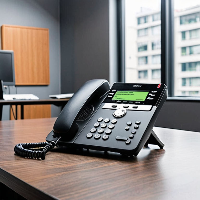 internal office telephone line on top of table