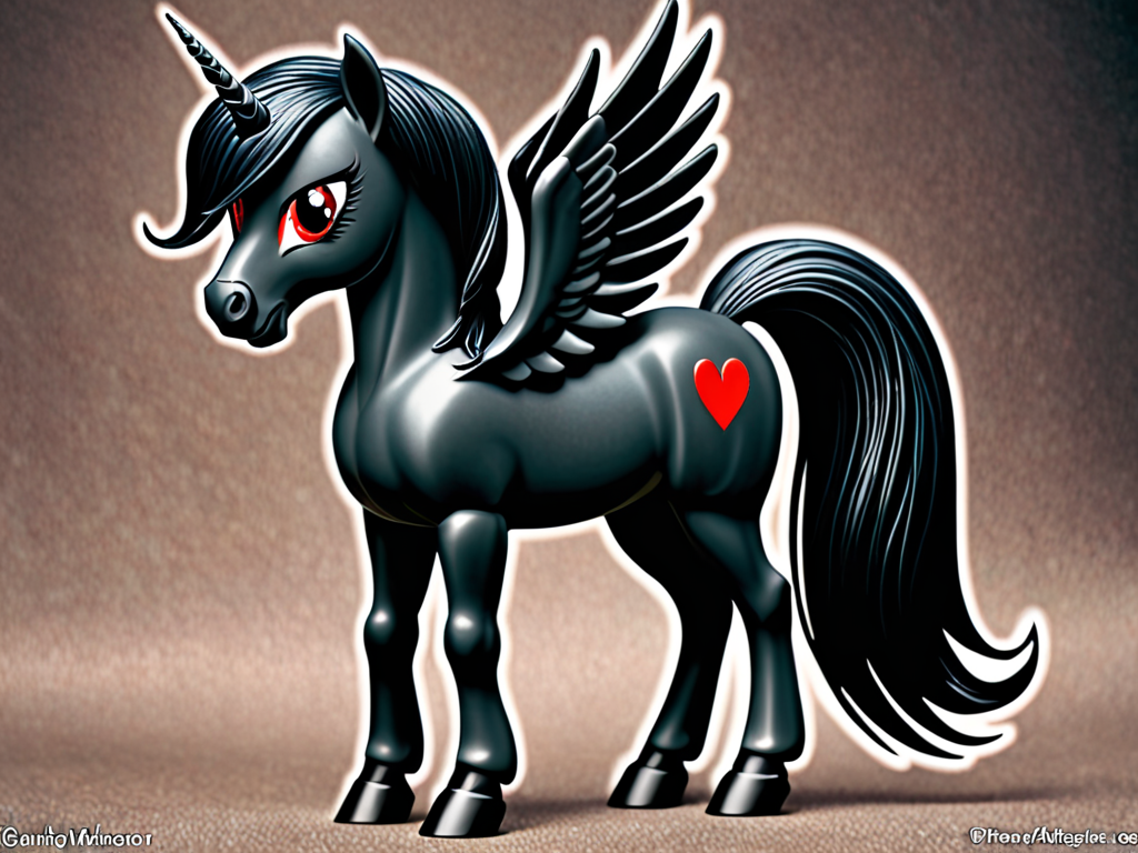 mlp pony dark alicorn white face red eyes black mane