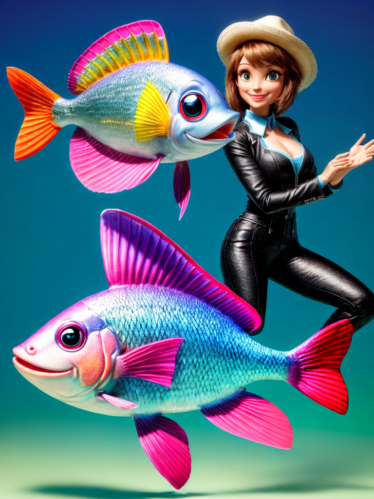 A human-like fish works as a TV show presenter. She is got on a ...