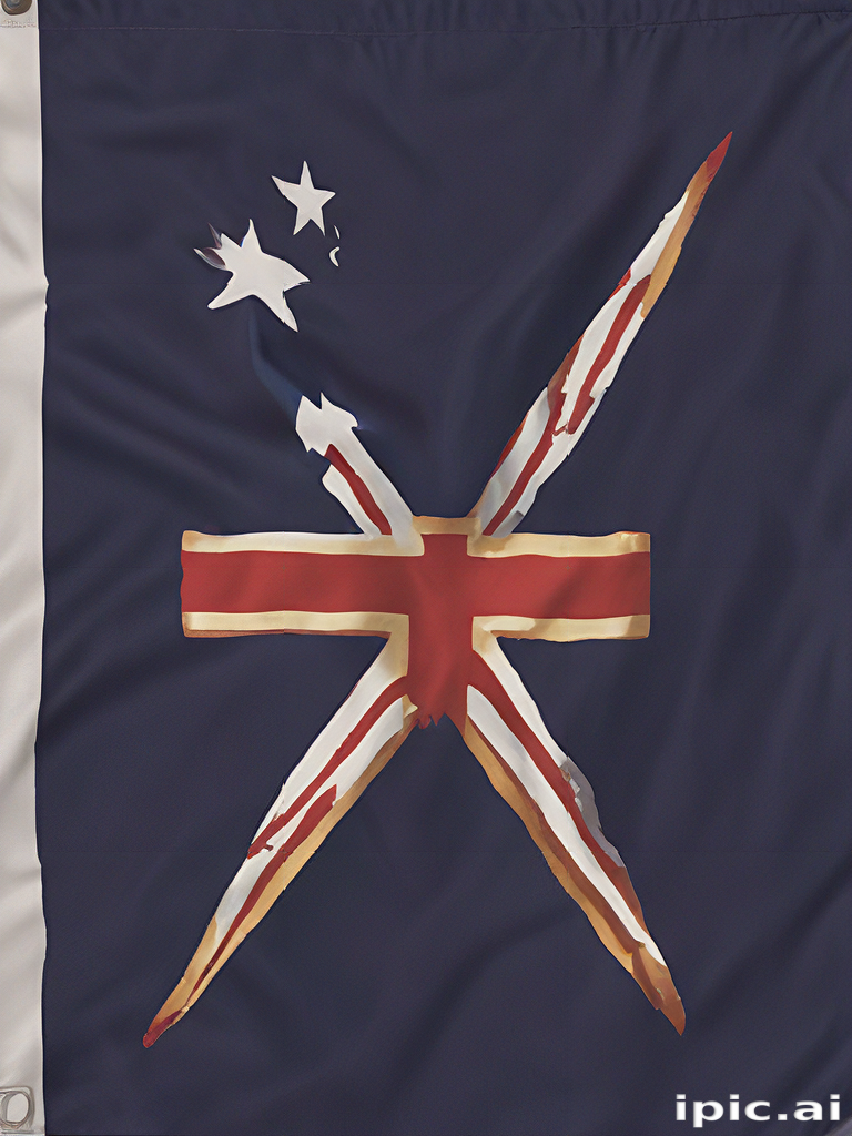 Stylized Flag Design Featuring Union Jack and Southern Cross Motifs