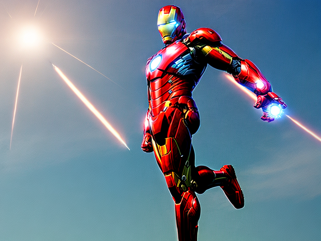 Ironman flying to up at the speed of light