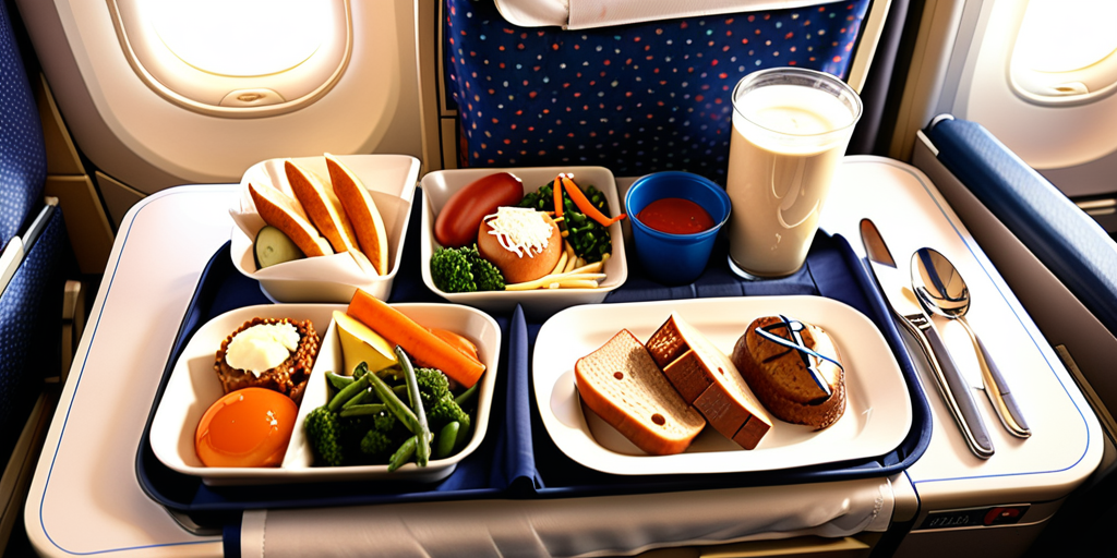 Delicious In-Flight Meal Featuring Fresh Vegetables, Proteins, and ...