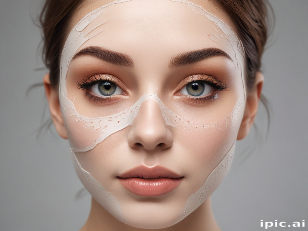 Close-Up of a Young Woman Applying a Skincare Facial Mask Treatment