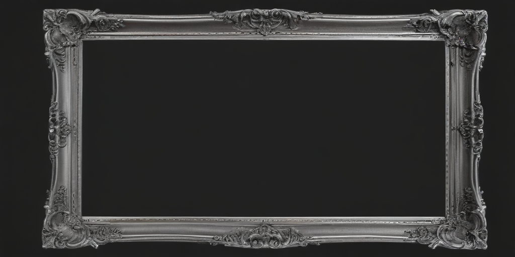 Elegant Silver Frame with Intricate Designs Against a Solid Black ...