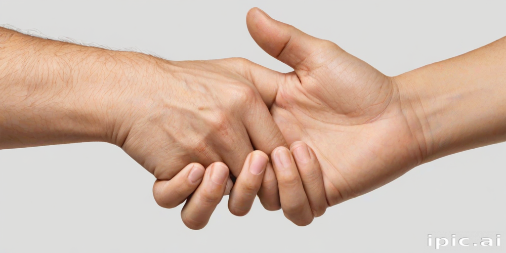 Two Hands Coming Together in a Gesture of Connection and Unity
