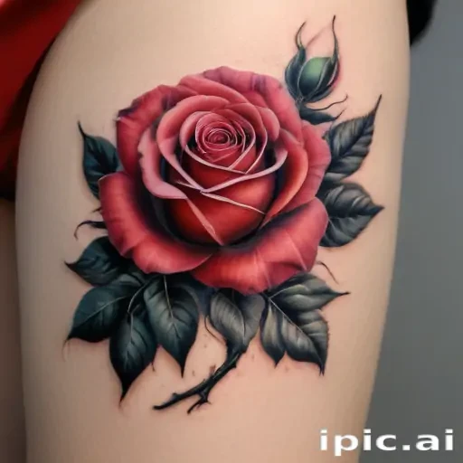 Vibrant and Detailed Rose Tattoo Showcasing Rich Colors and Realistic ...
