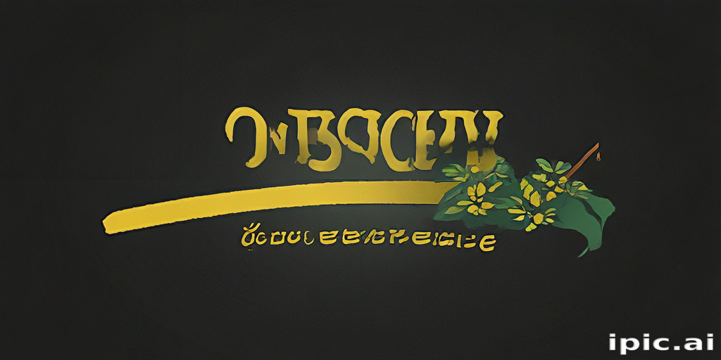 Stylized Text Design Featuring Floral Elements on a Dark Background