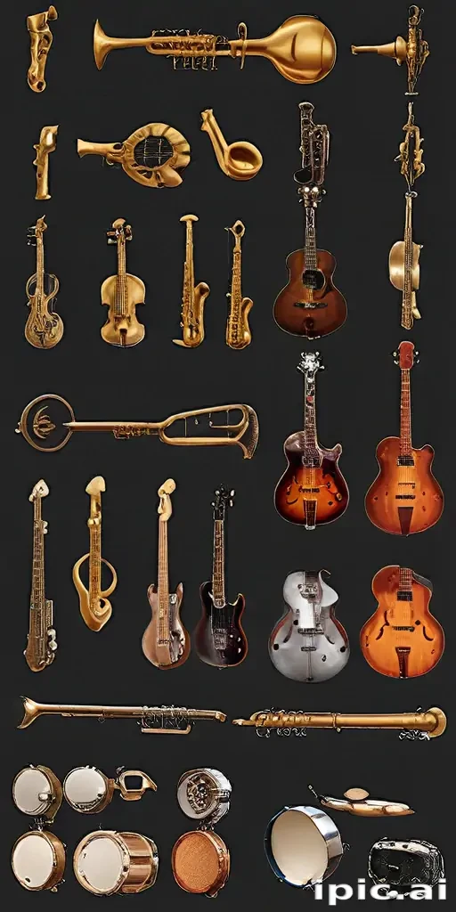 A Diverse Collection of Musical Instruments Showcasing Various Styles ...