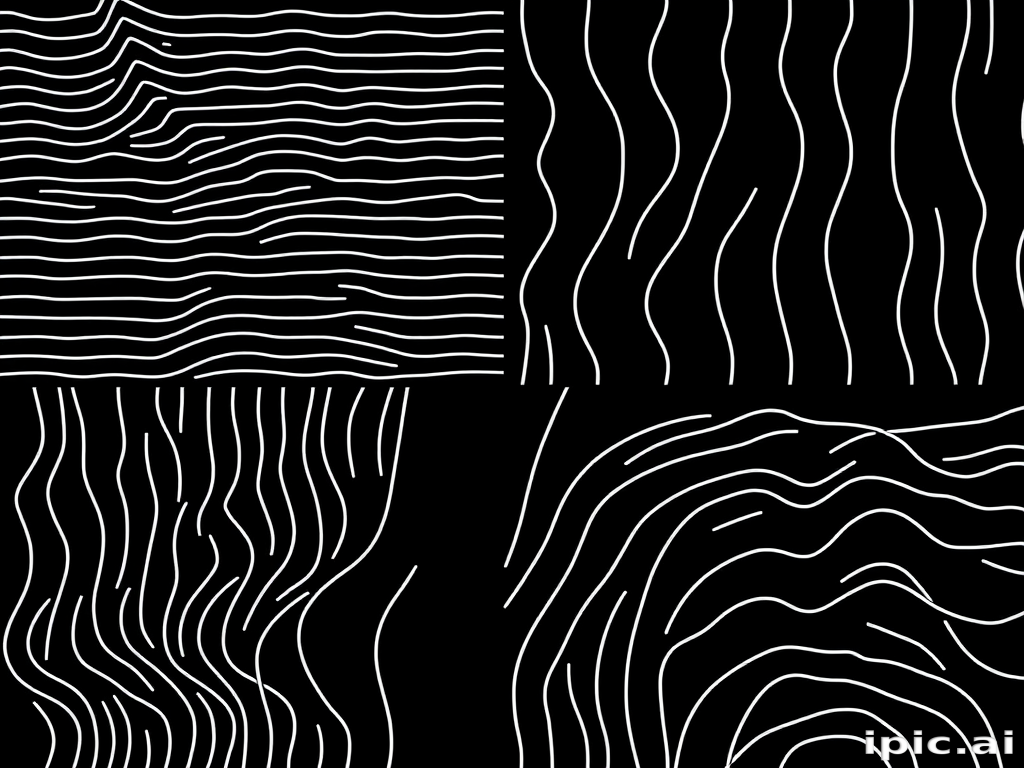 Abstract Black and White Patterns Featuring Flowing Lines and Curves