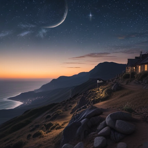 Stunning Twilight Landscape with a Distant Planet Overlooking Serene ...