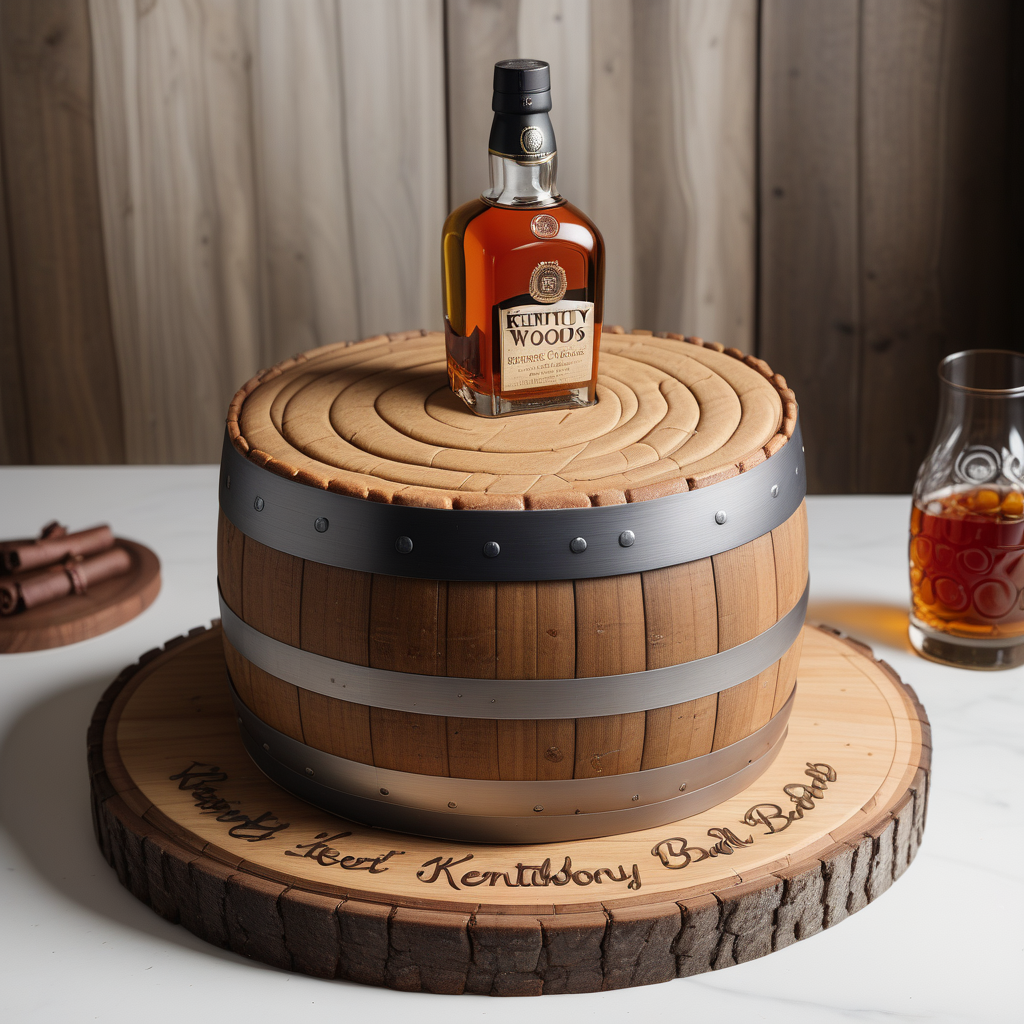 Deliciously Crafted Cake Inspired by a Kentucky Bourbon Barrel Theme
