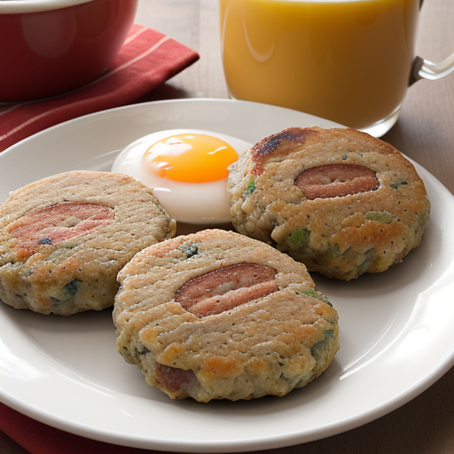 Delicious Breakfast Plate Featuring Savory Patties and a Perfectly ...