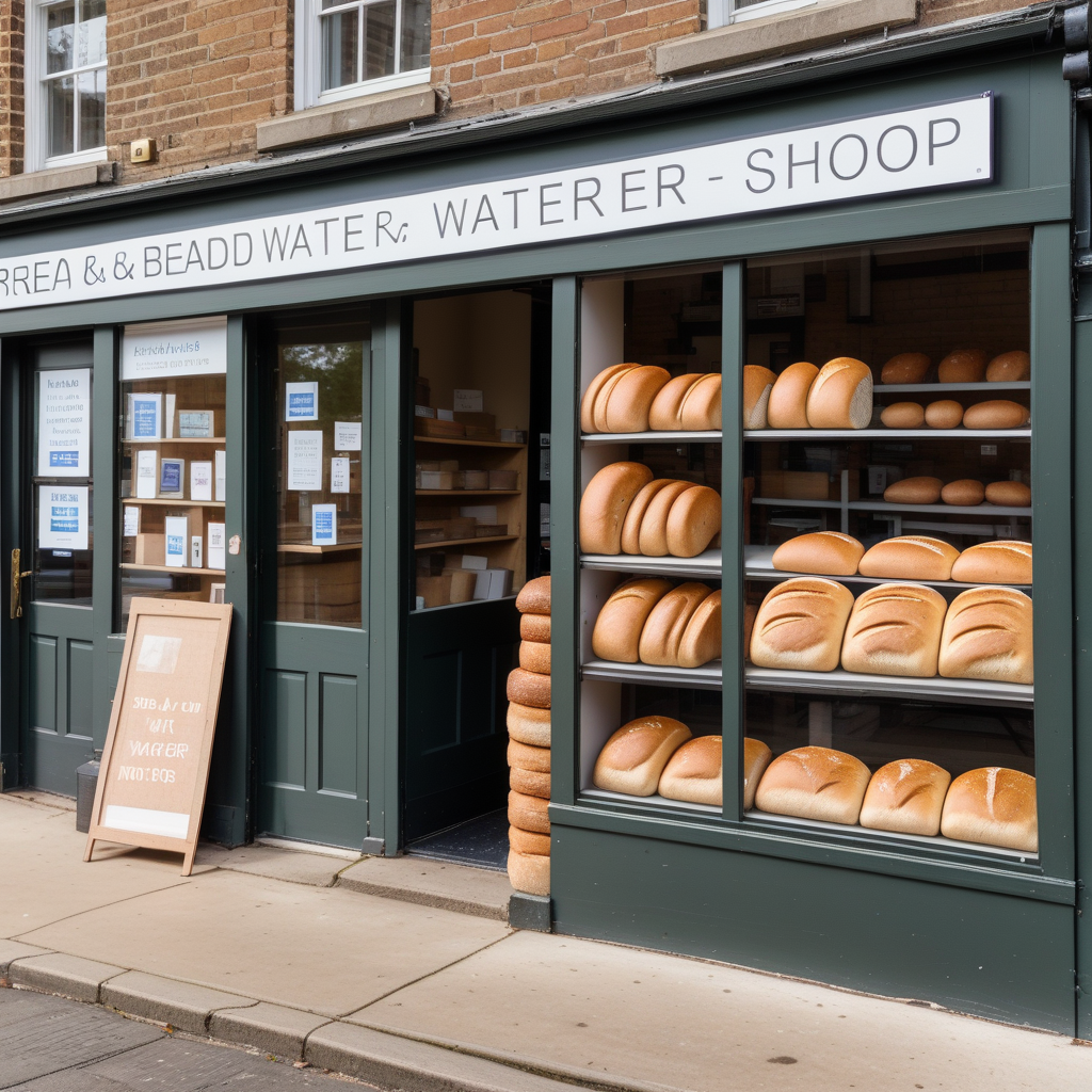 Charming Bakery Shopfront Displaying Freshly Baked Bread Loaves for ...