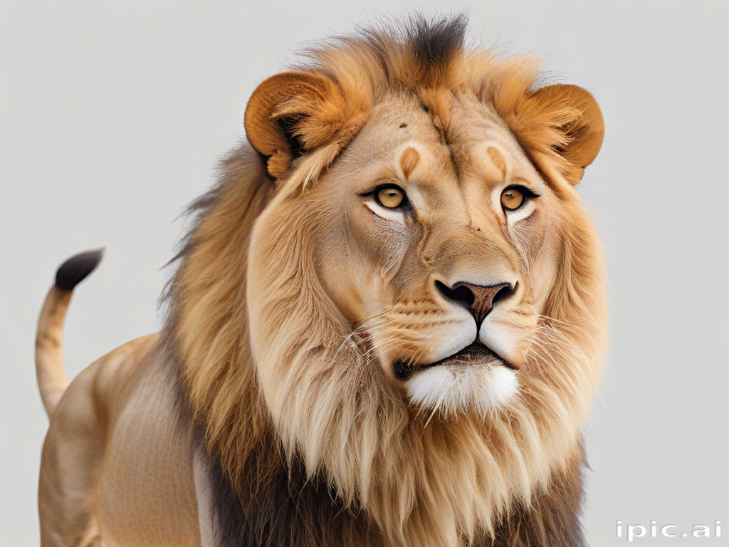 Majestic Close-Up of a Regal Lion with Striking Features and Expression.