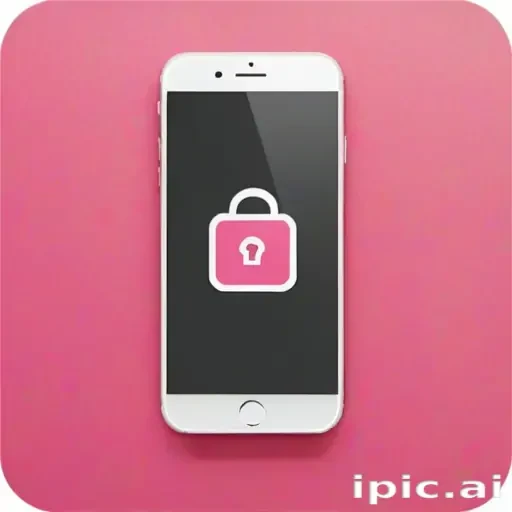 Smartphone Screen Displaying a Pink Lock Icon on a Bright Background