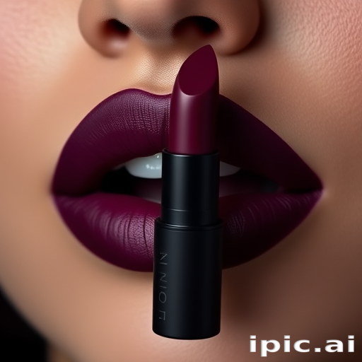 Bold and Beautiful: A Close-Up of Dark Lipstick on Full Lips