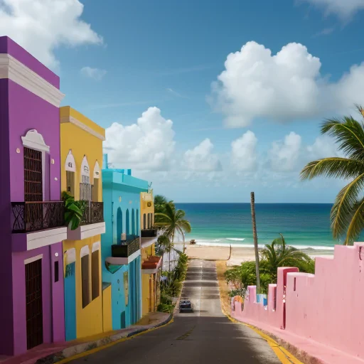 Charming Colorful Streets Leading to a Beautiful Tropical Beach Paradise