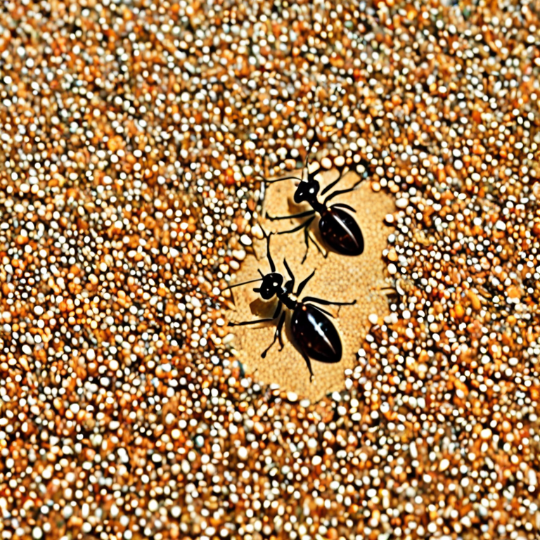 ants surfing on the beach