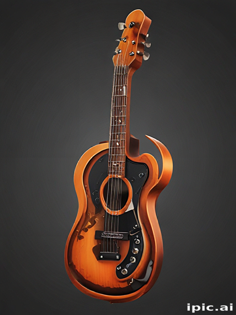 Unique and Artistic Guitar Design with Intricate Curves and Stunning Finish