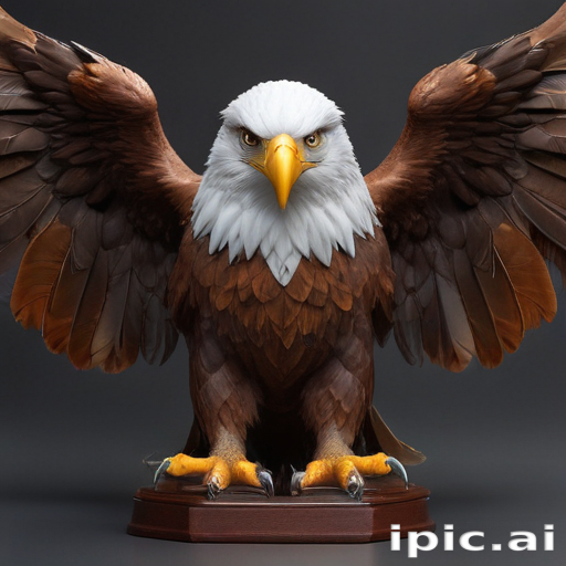 Majestic Eagle Sculpture with Detailed Feathers and Fierce Expression ...