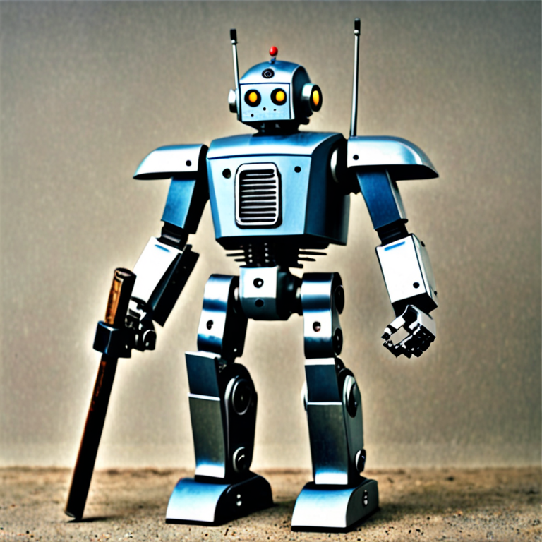 ouvrier robot with hammer