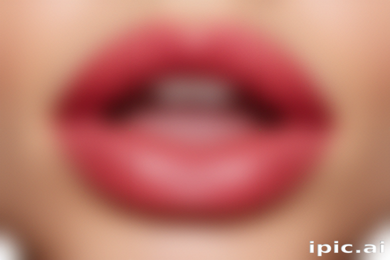 Close-Up of Beautiful Lips with a Bold Red Lipstick Shade