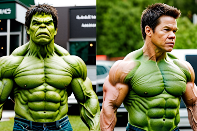 mark wahlberg transforming into a hulk