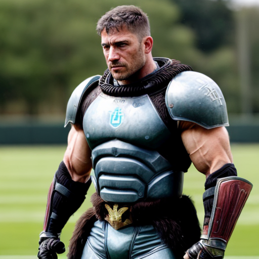 Armored roman muscle warrior