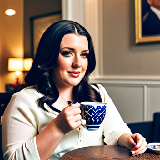 Angela white drinking tea