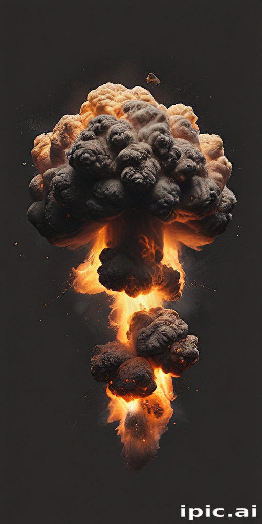 Explosive Cloud Formation Rising Dramatically Against a Dark Background
