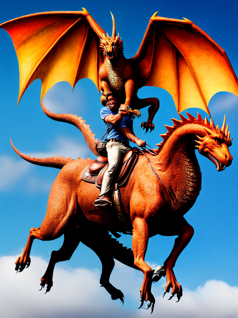 Man riding a dragon