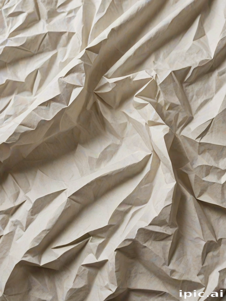 Textured Close-Up of Crumpled Paper Creating Intriguing Shadows and ...