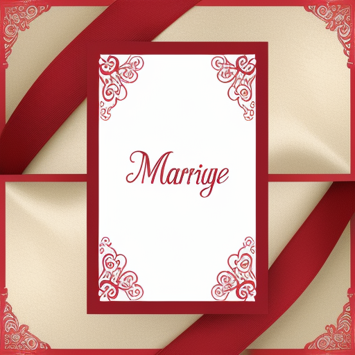 Elegant Wedding Invitation Featuring a Beautiful Red and Cream Design