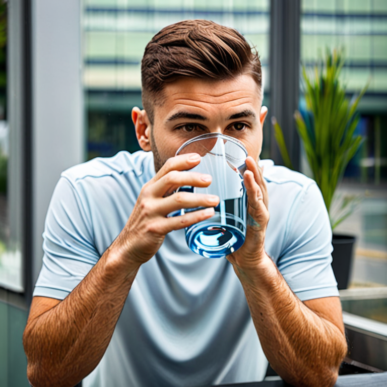 a person drinking water