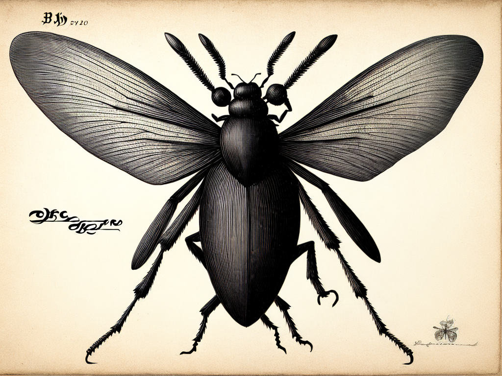 Engraved diagram of Gothic insect