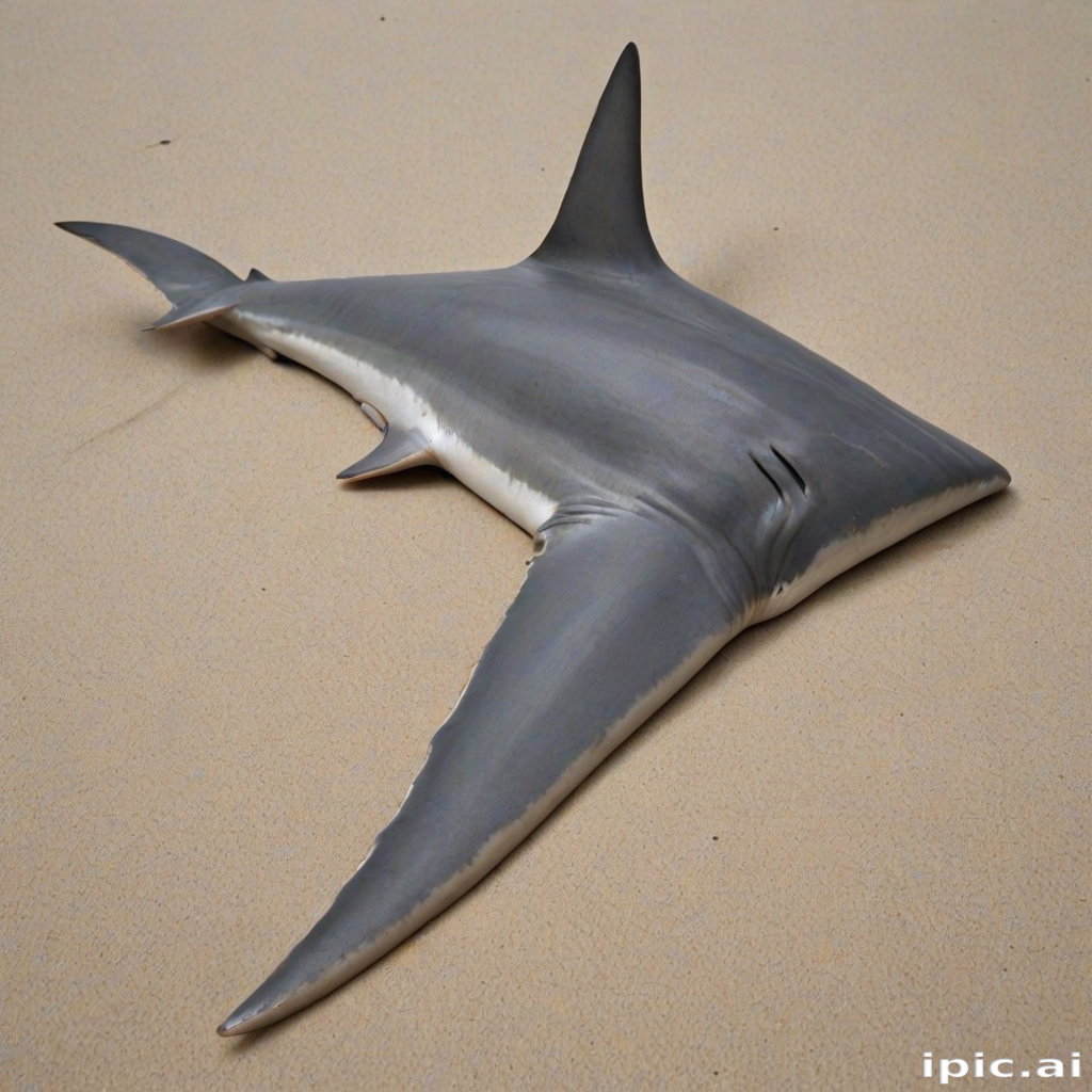 Graceful Hammerhead Shark Displaying Unique Features on Sandy Ocean Floor