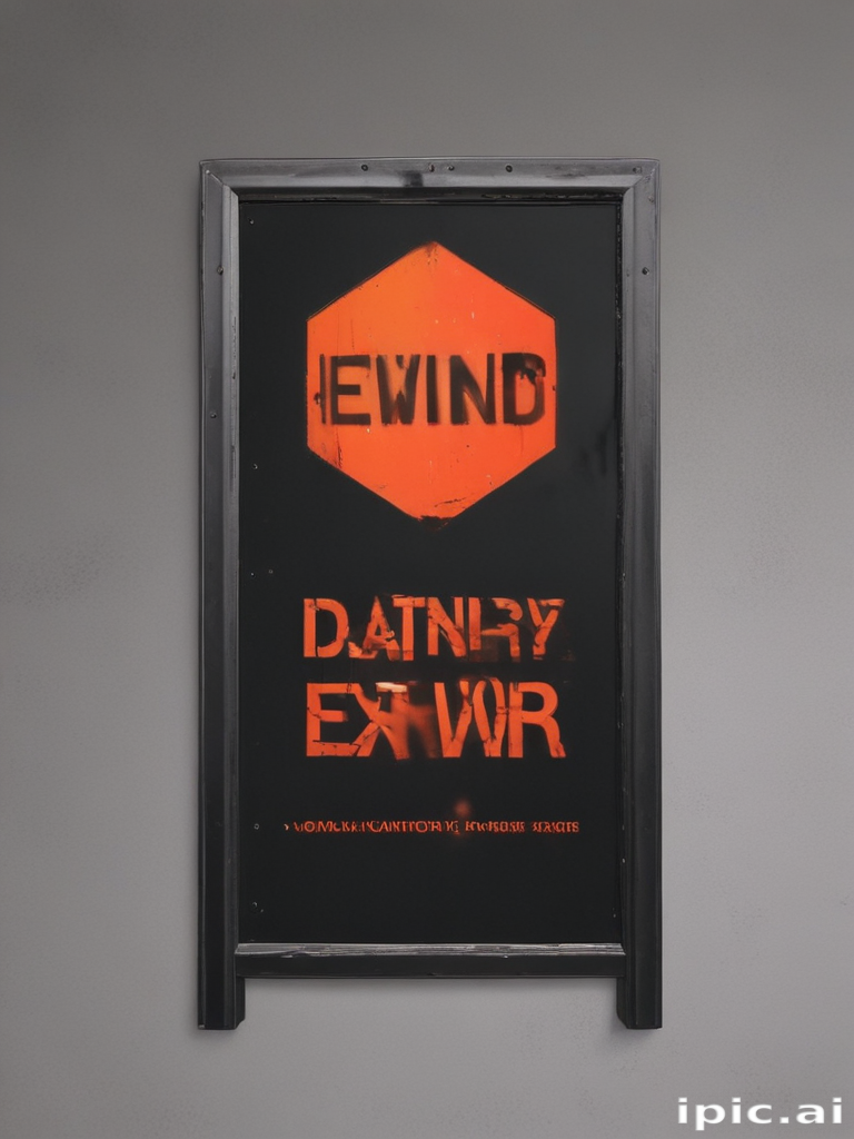 Warning Sign Displaying Evacuation Instructions and Emergency Exit ...