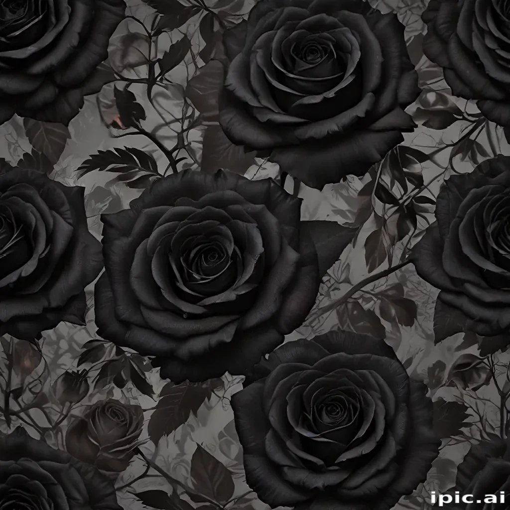 Elegant Black Roses on a Subtle Gray Background for Sophisticated Decor