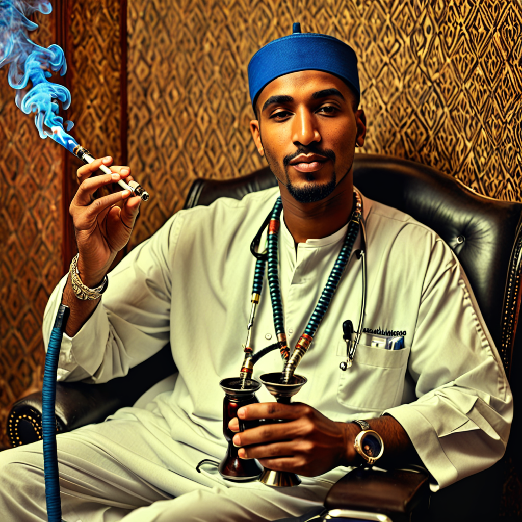 ethnic nurses smoking hookah